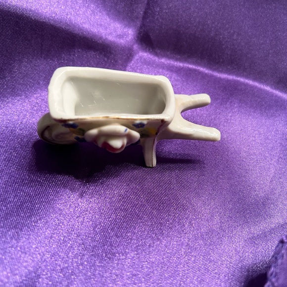 Vintage | Accents | Vtg Gilded Floral Ceramic Tiny Wheelbarrow Made In ...